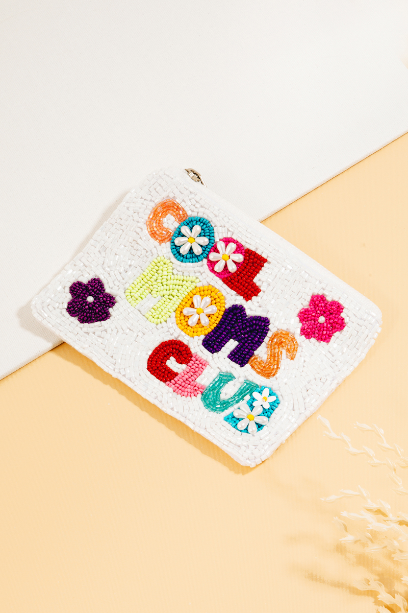 Cool Moms Club Seed Beaded Coin Purse - Mother's Day Collection