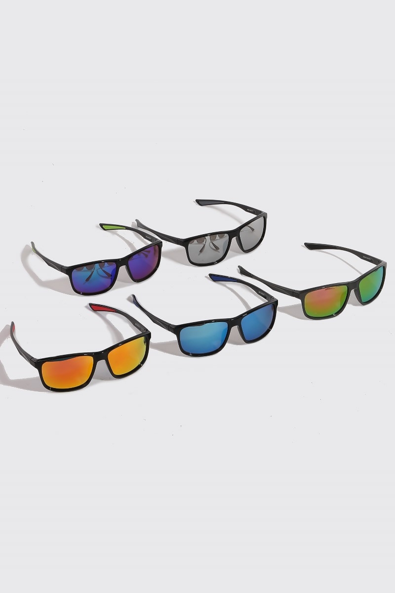 Colored Mirrored Lens Sunglasses Set