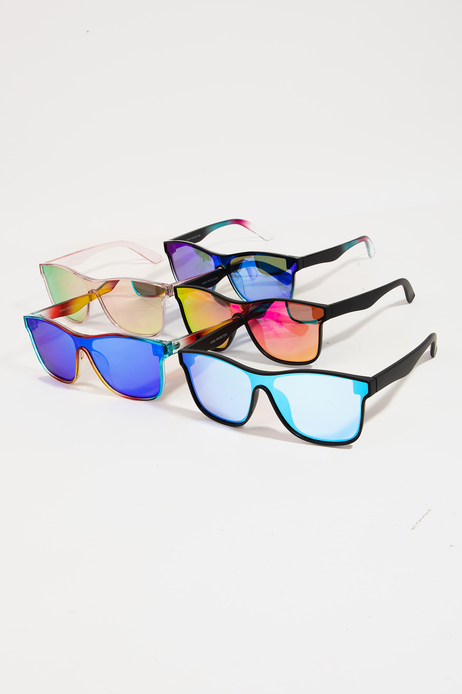 Multi Color Acetate Shield Sunglasses Set - Lifestyle Collection