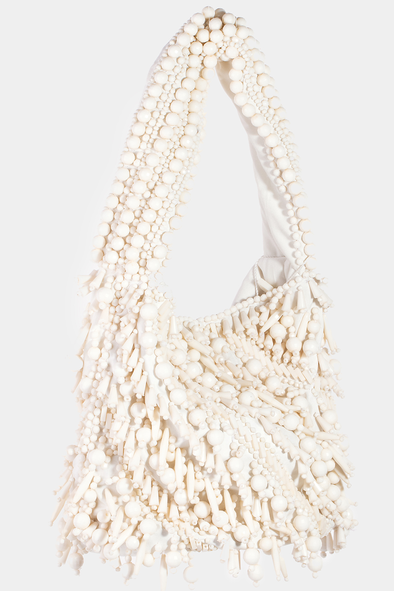 Assorted Cluster Beaded Bucket Bag - Bags and Clutches