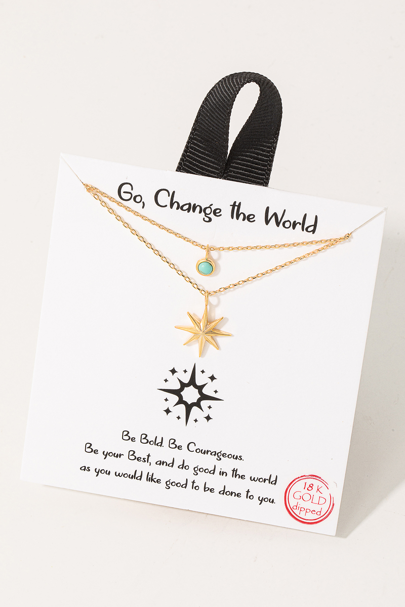 Layered North Star Pendant Necklace - Inspirational Collection