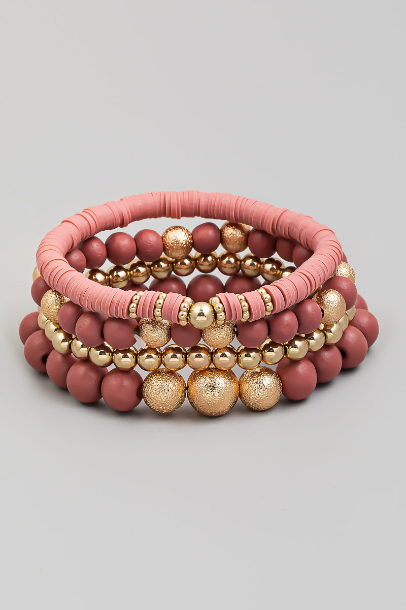 Mixed Beaded Layered Bracelet Set - Bracelets