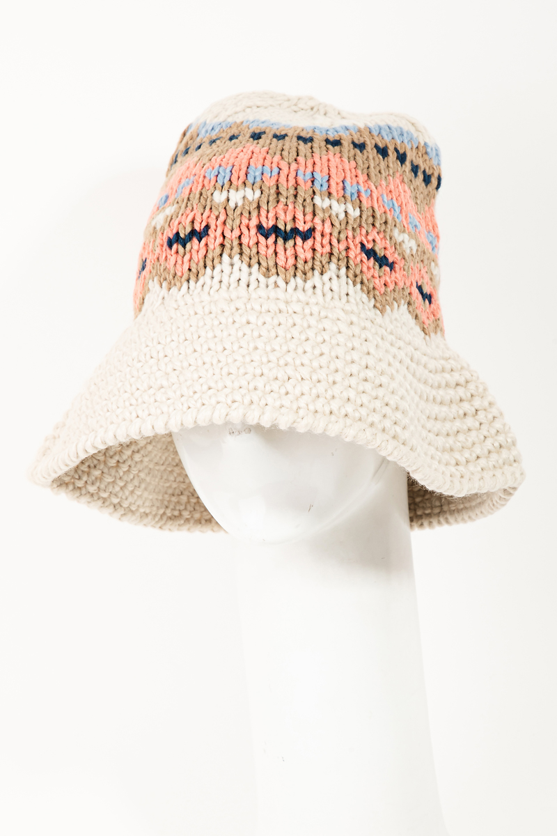 Boho Pattern Braided Bucket Hat - Hats