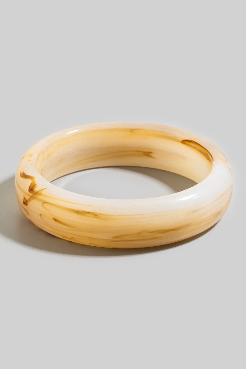 Large Marble Acrylic Bangle Bracelet - Bangle/Cuff