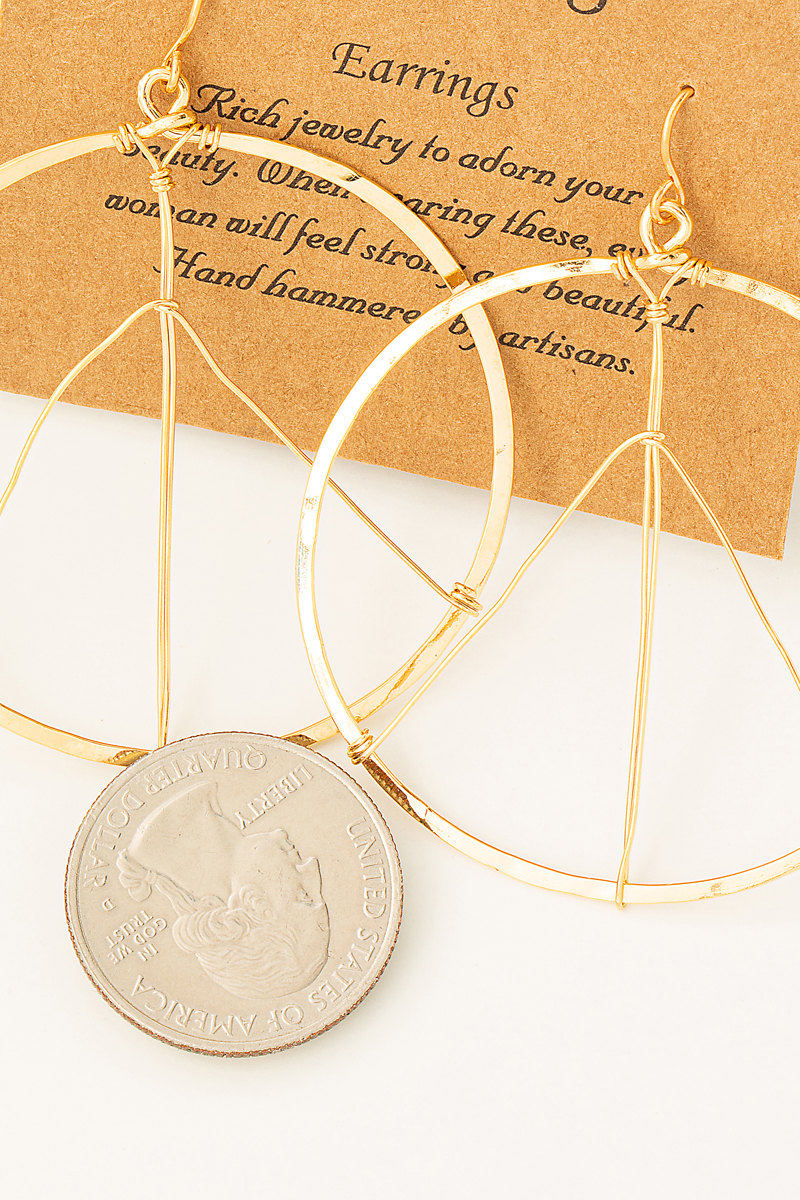 Circle Peace Sign Drop Earrings