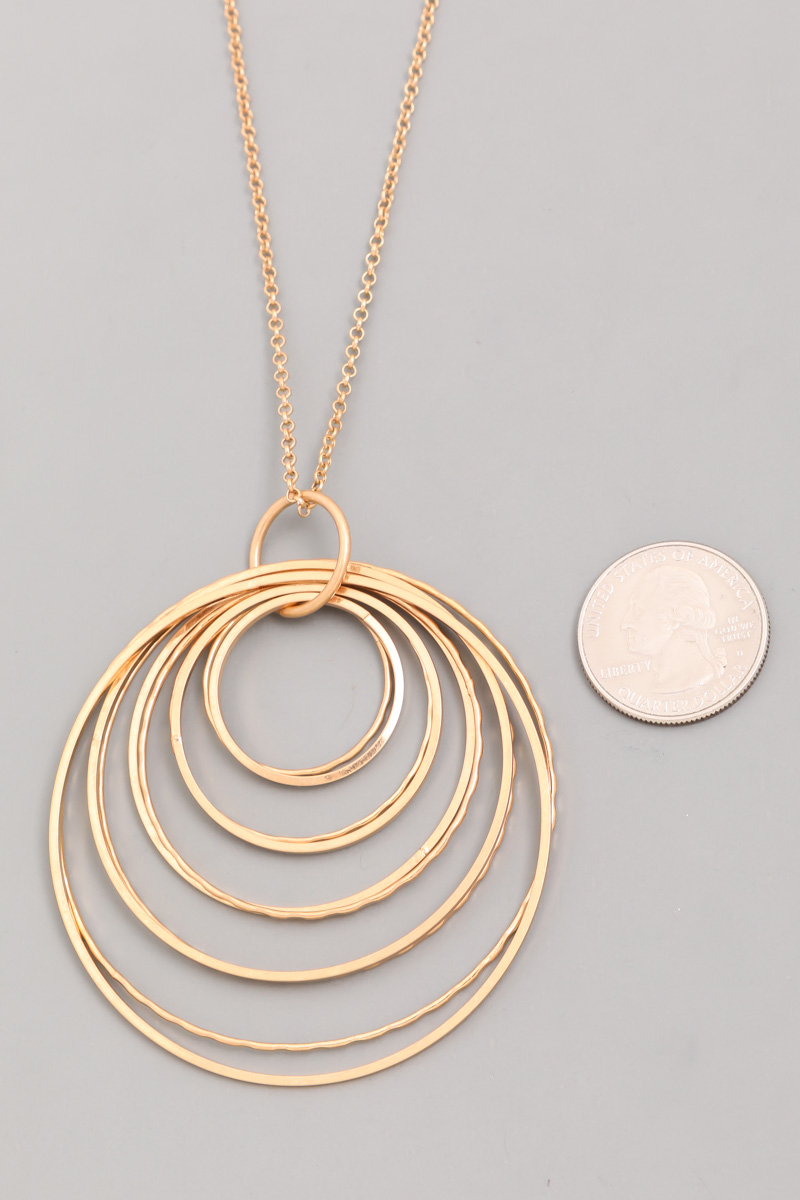 GOLD Multi Circle Pendant Necklace - New Arrivals