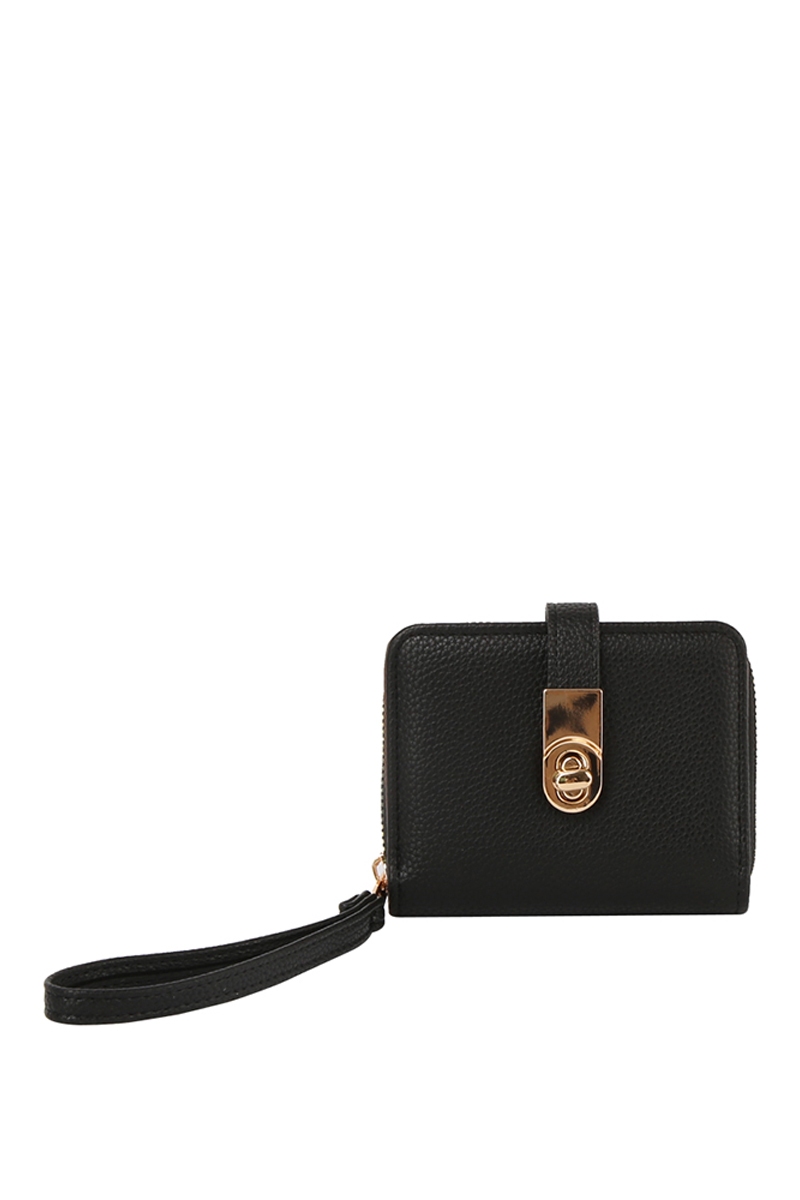 Twist Lock Flap Wallet Wristlet - Wallets