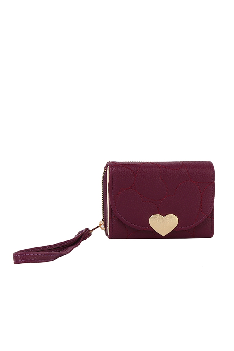 Quilted Heart Tri-Fold Wristlet Wallet - Lifestyle Collection