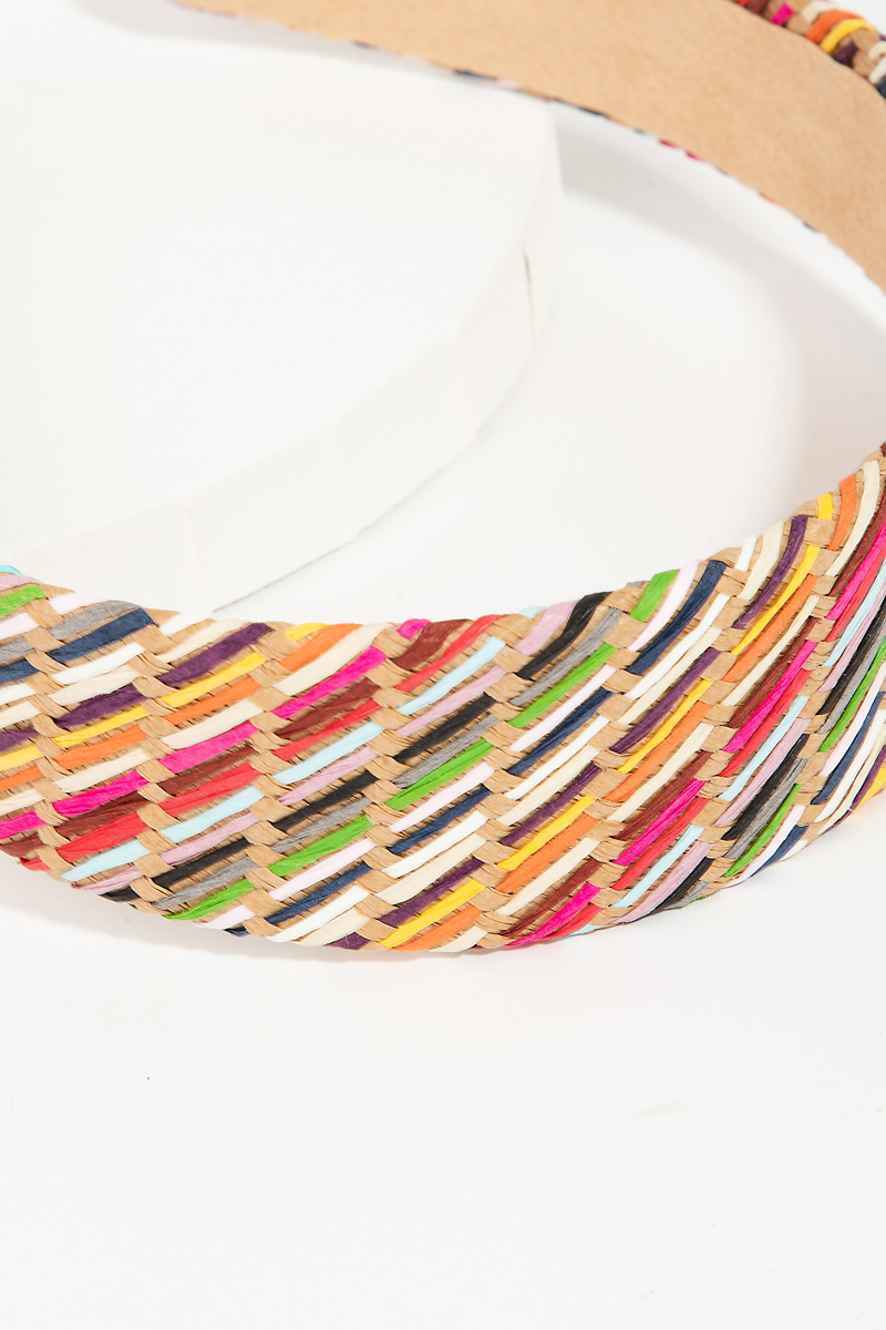 Rainbow Straw Braided Headband - Hair Accessories