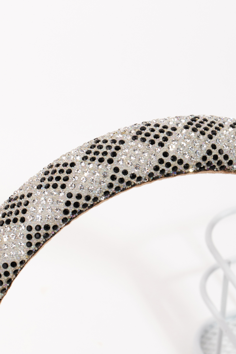 Rhinestone Checker Pattern Thin Headband - Hair Accessories