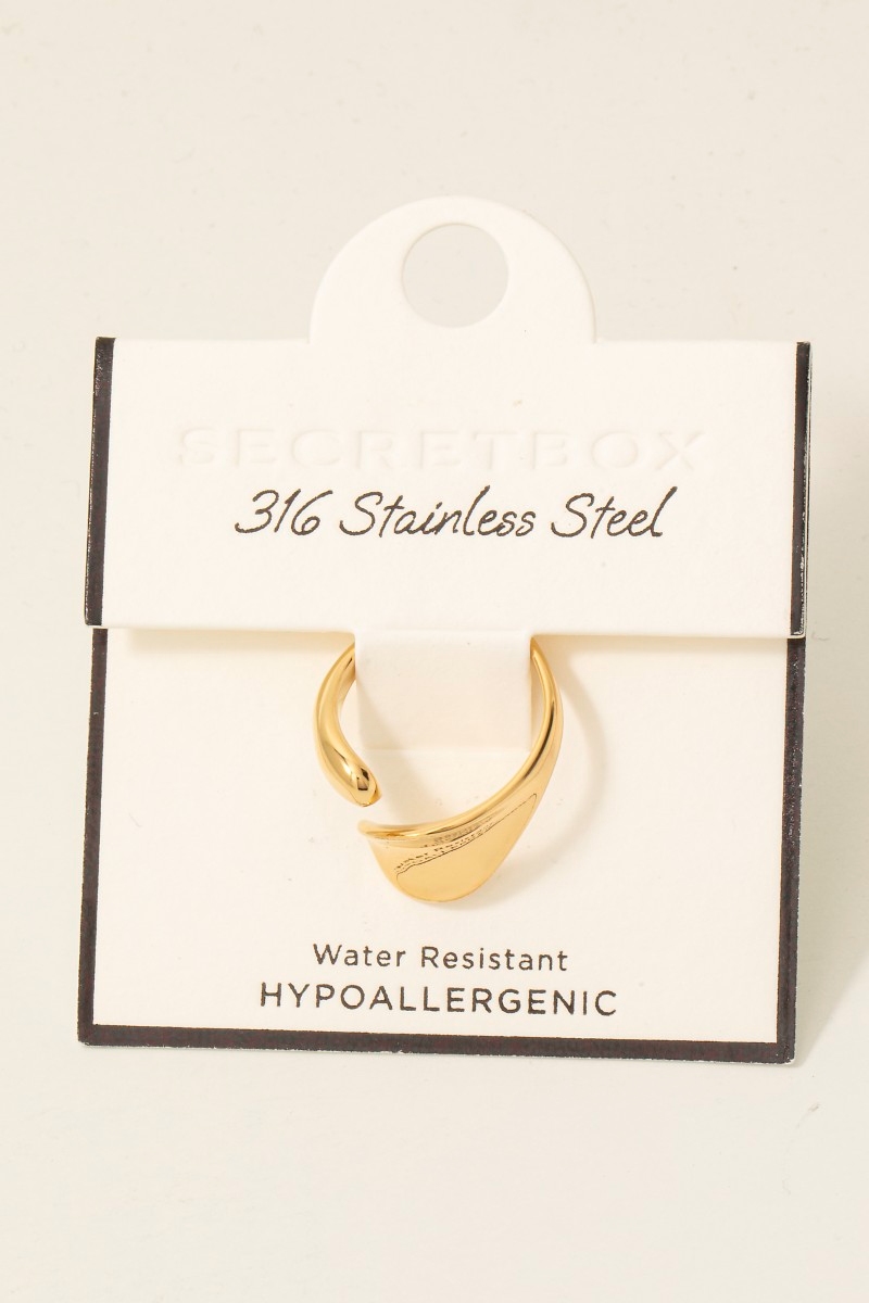 Secret Box Stainless Steel Flat Wrap Around Open Band Ring - Stainless ...