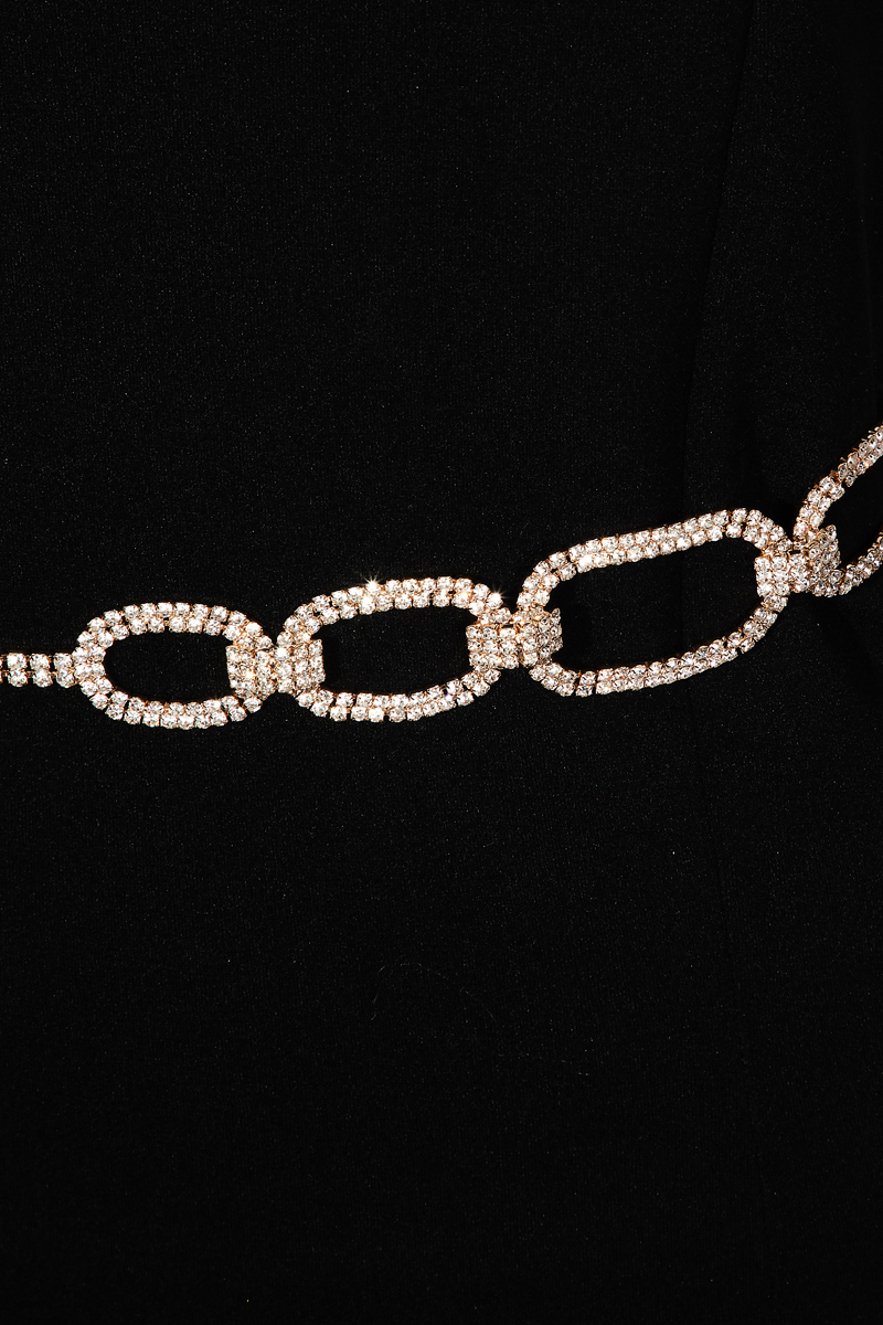 Rhinestone Oval Link Chain Belt - New Arrivals