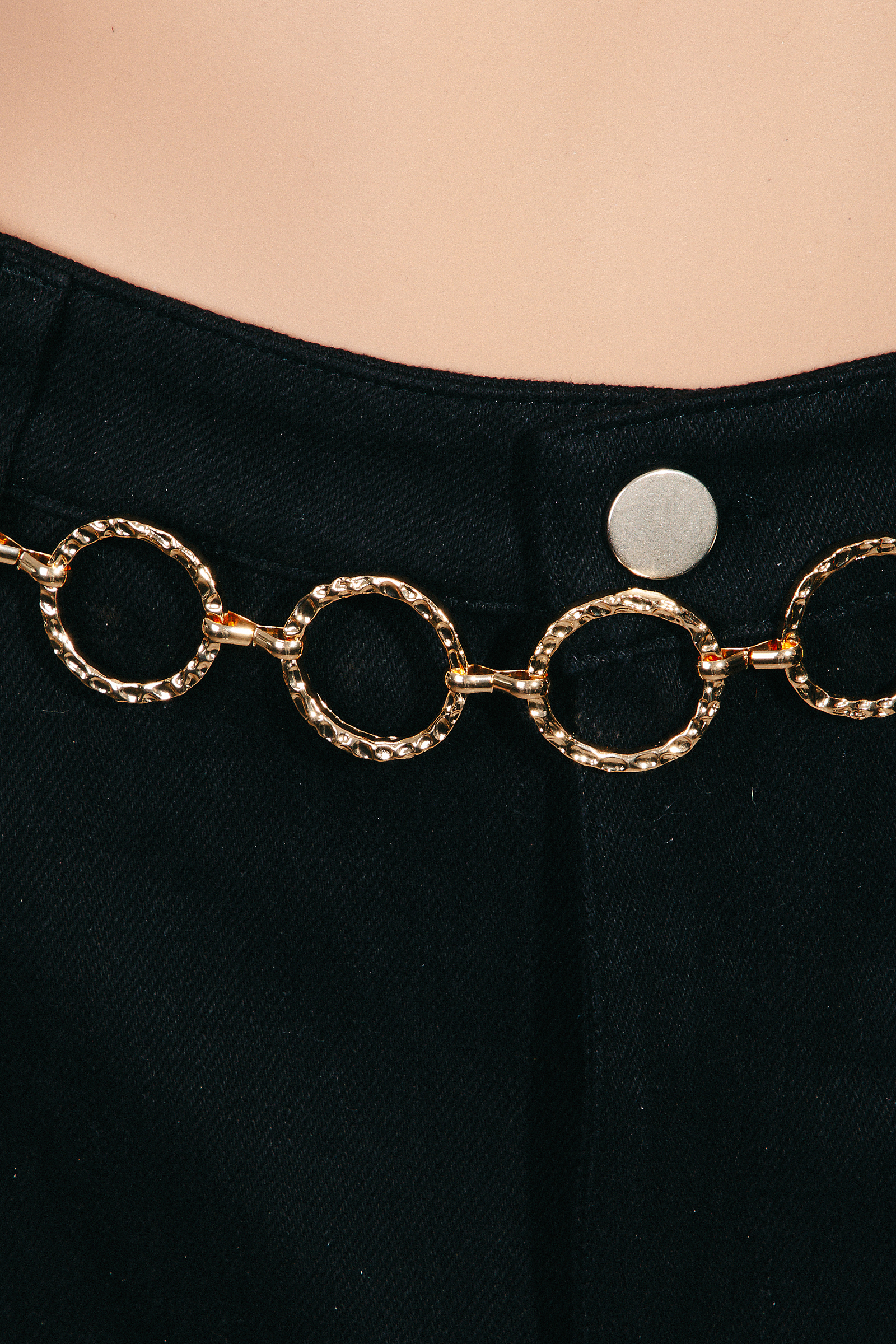 Rough Metallic Hoop Chain Link Belt - Belts
