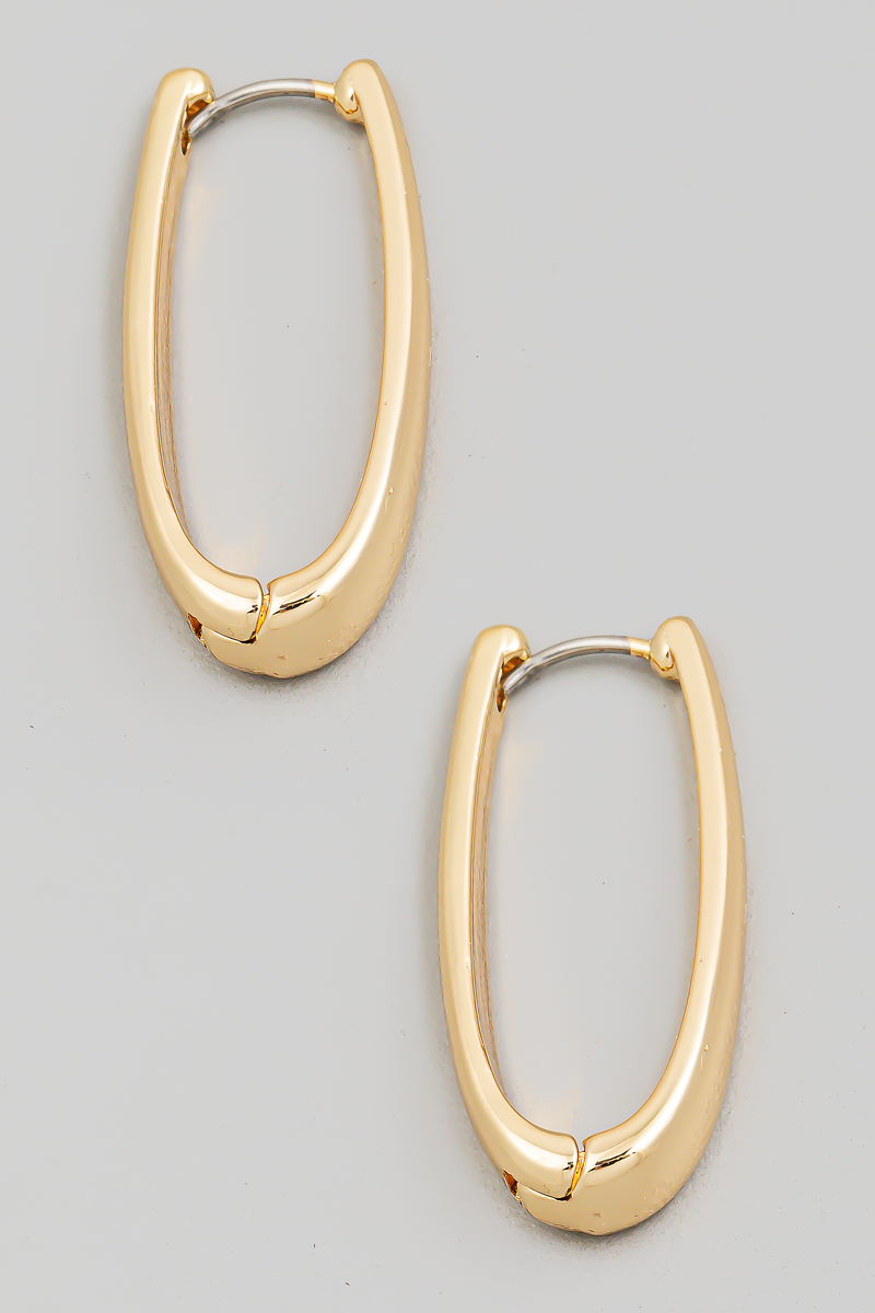 Oval Latch Hoop Earrings