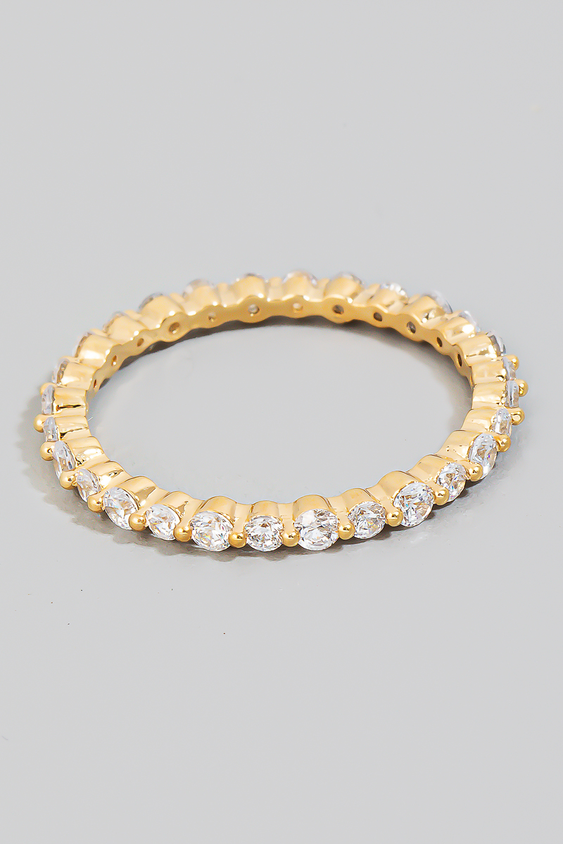Round Studded Metallic Band Ring - Rings