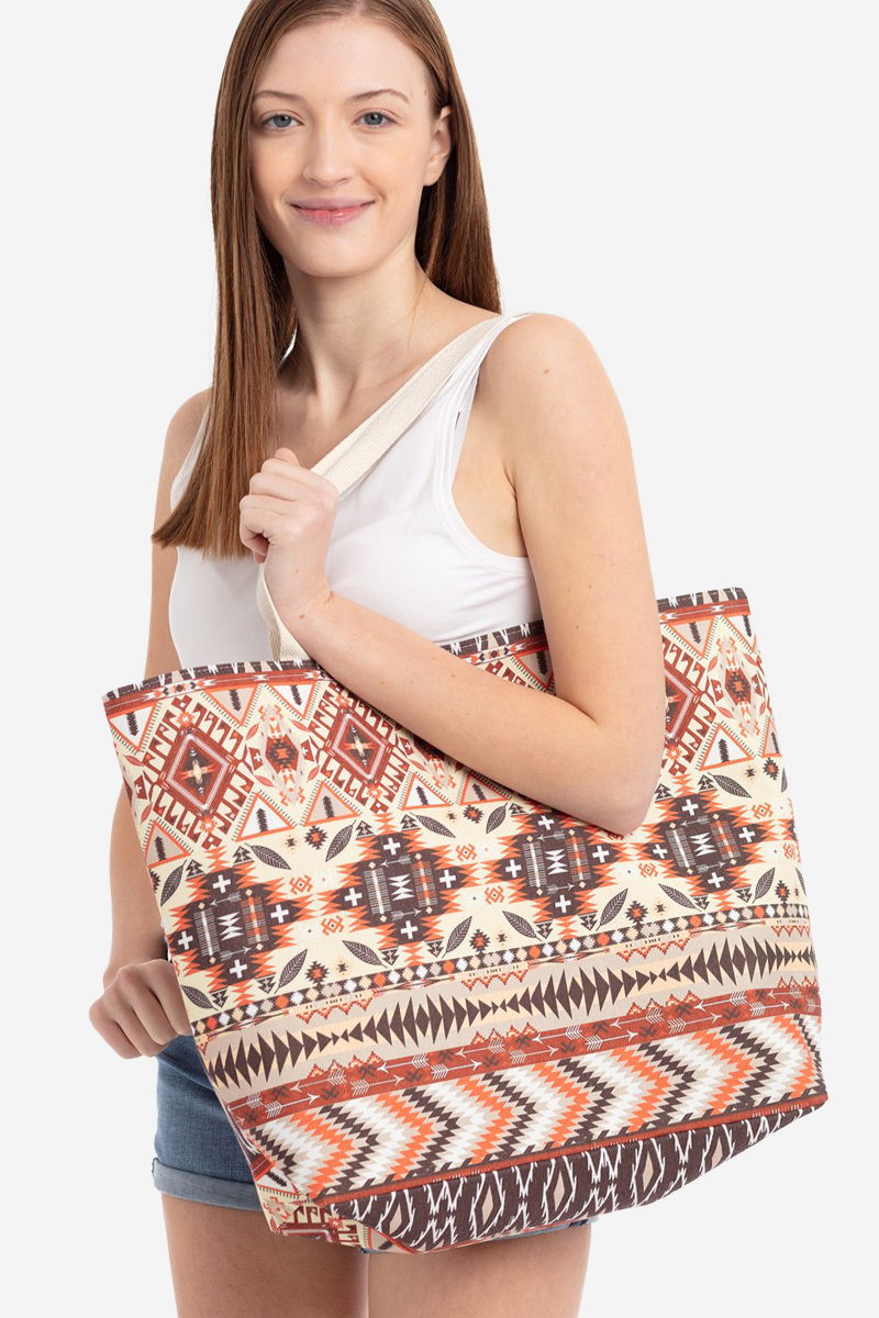 Aztec Pattern Tote Bag - Bags