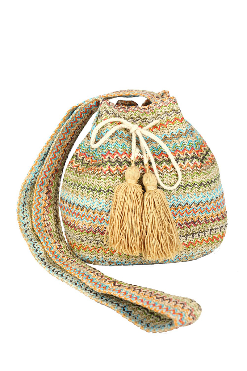 Chevron Pattern Bucket Bag - Bags