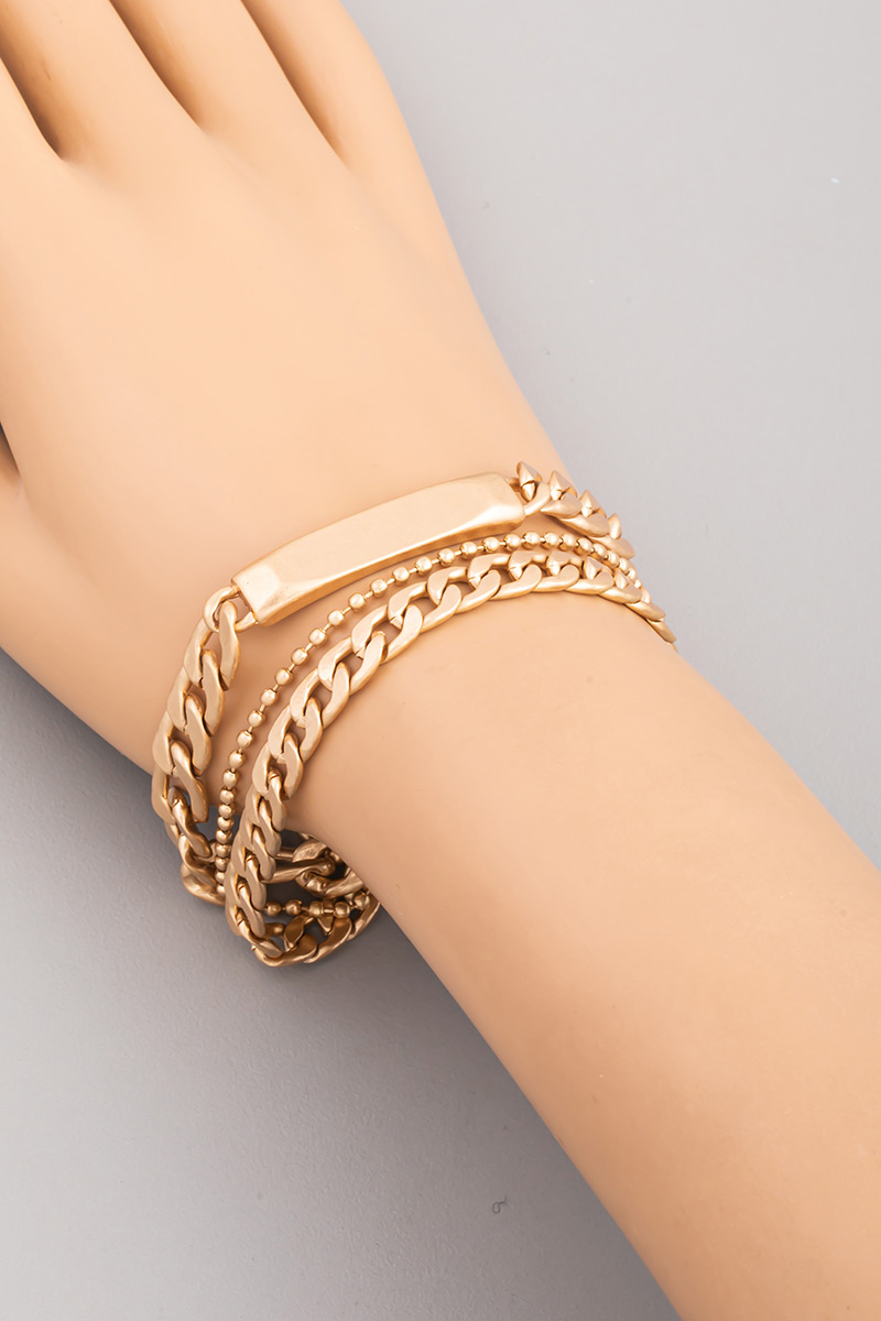 Layered Bar Toggle Chain Bracelet - Fame Accessories