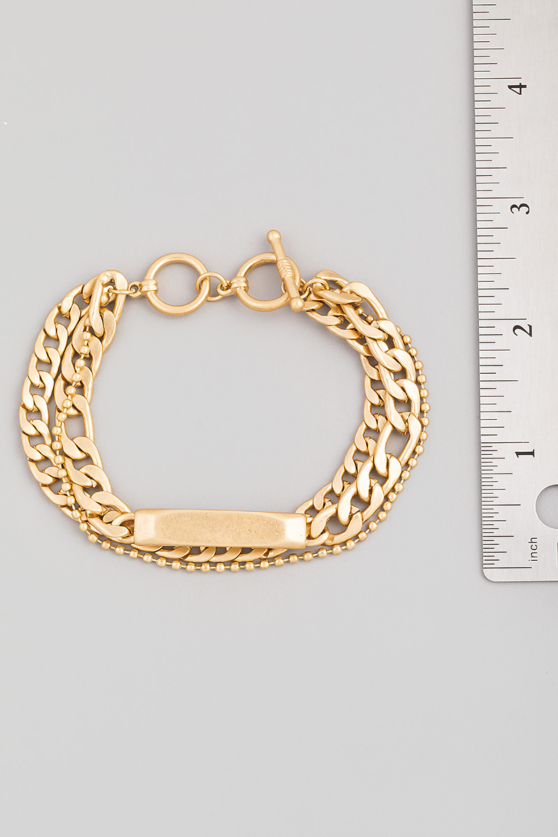 Layered Bar Toggle Chain Bracelet - Fame Accessories