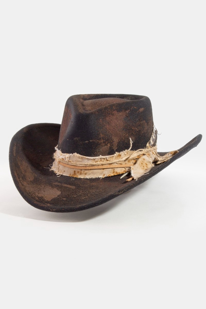 Rustic Feather Strap Western Cowboy Hat - Hats