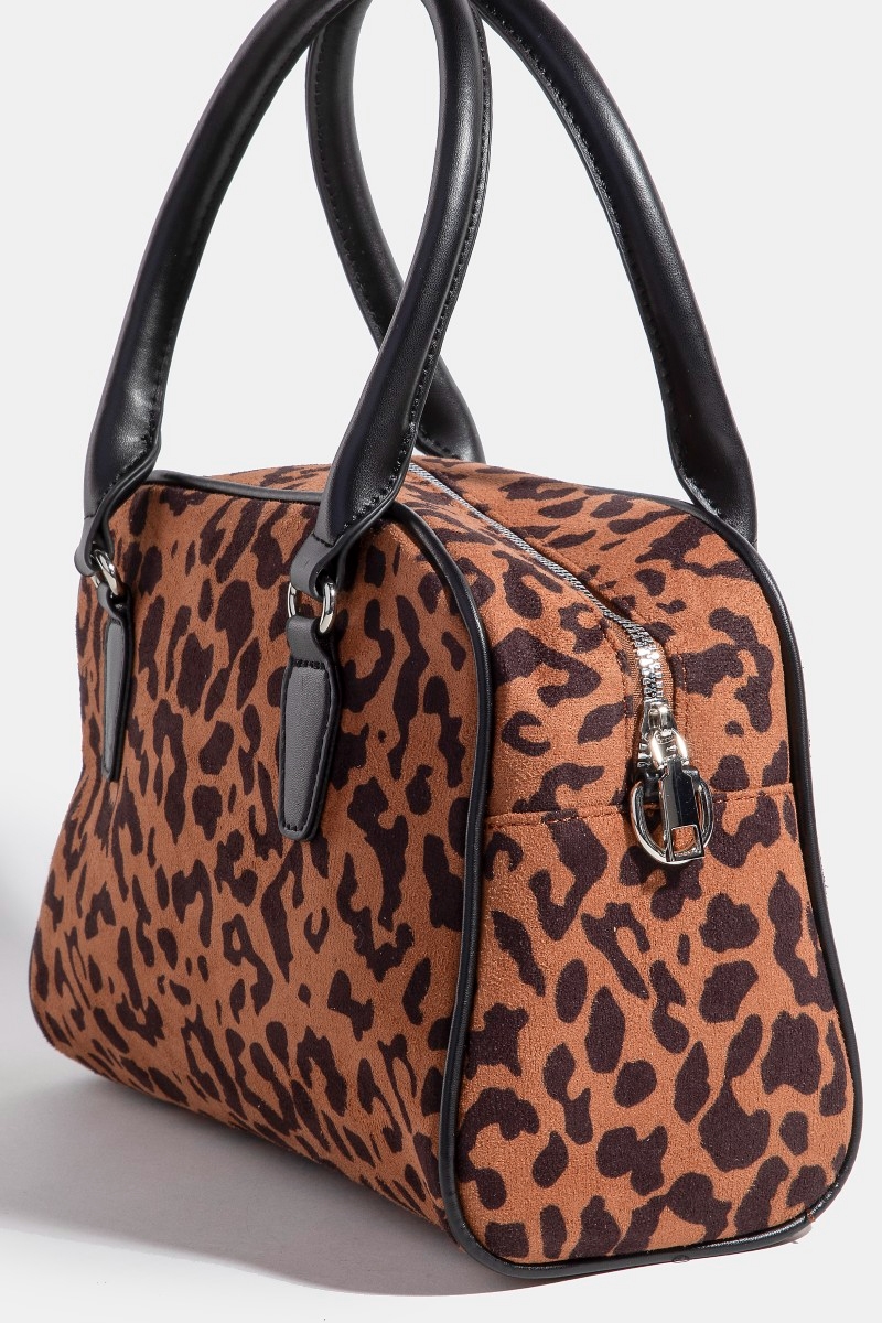 Leather Handle Boxy Hand Bag - Bags