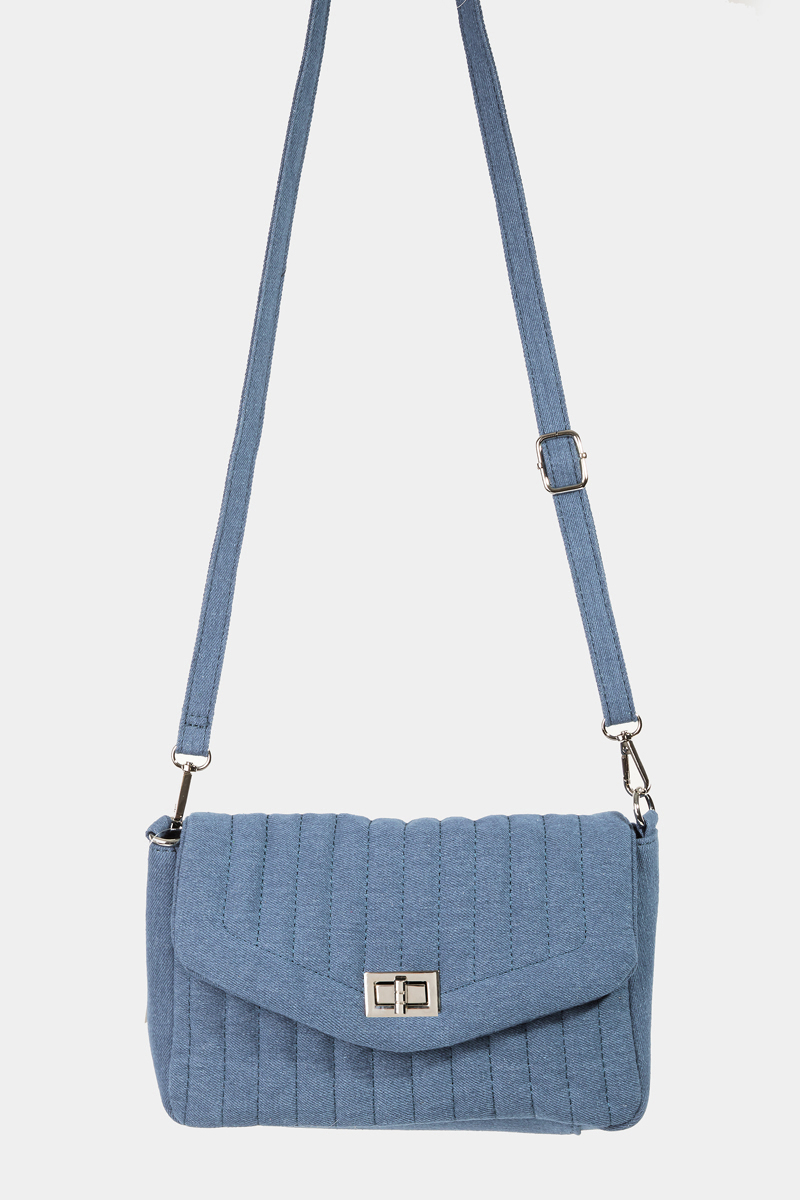 Quilted Envelope Denim Hand Bag - Denim Collection