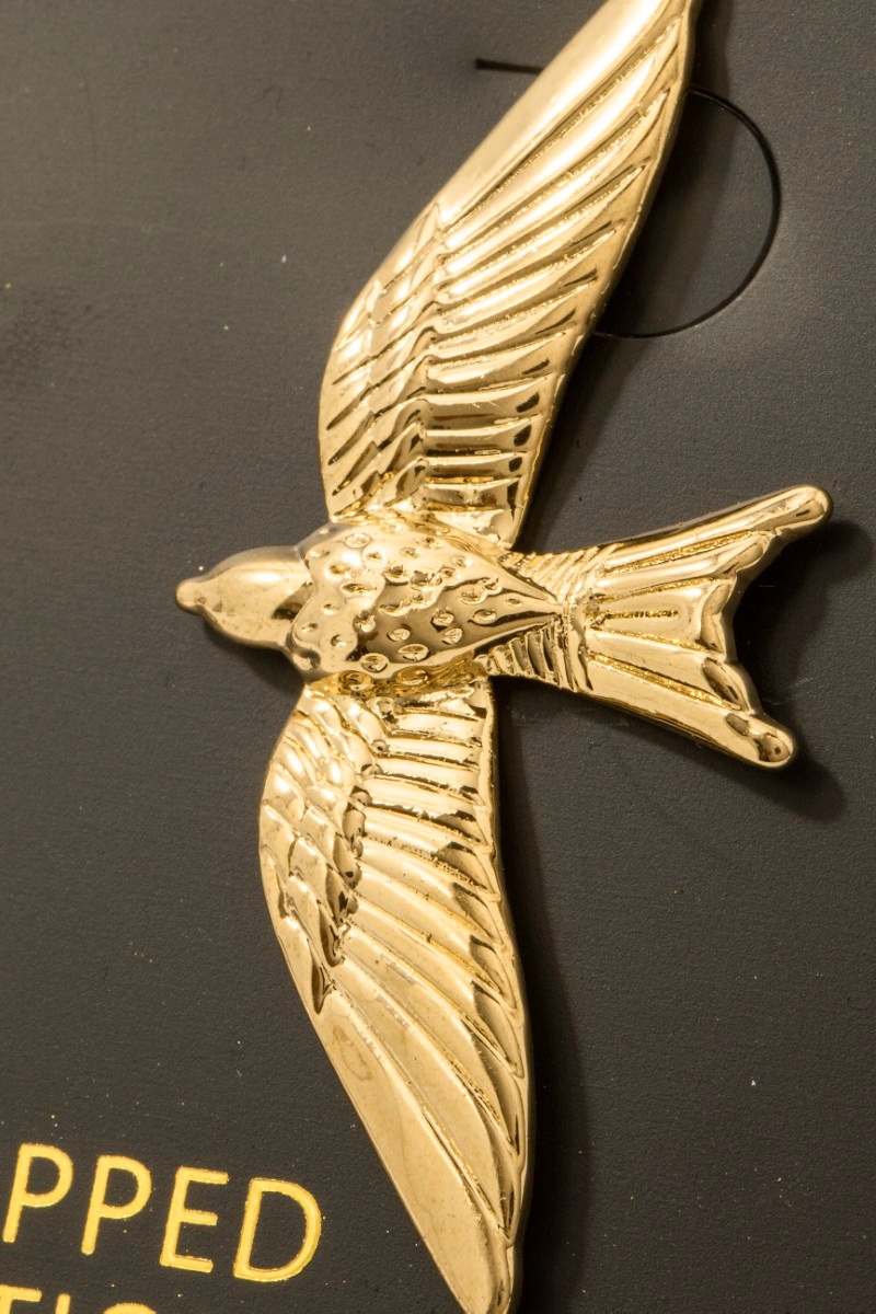 Gold Dipped Hawk Bird Large Stud Earrings