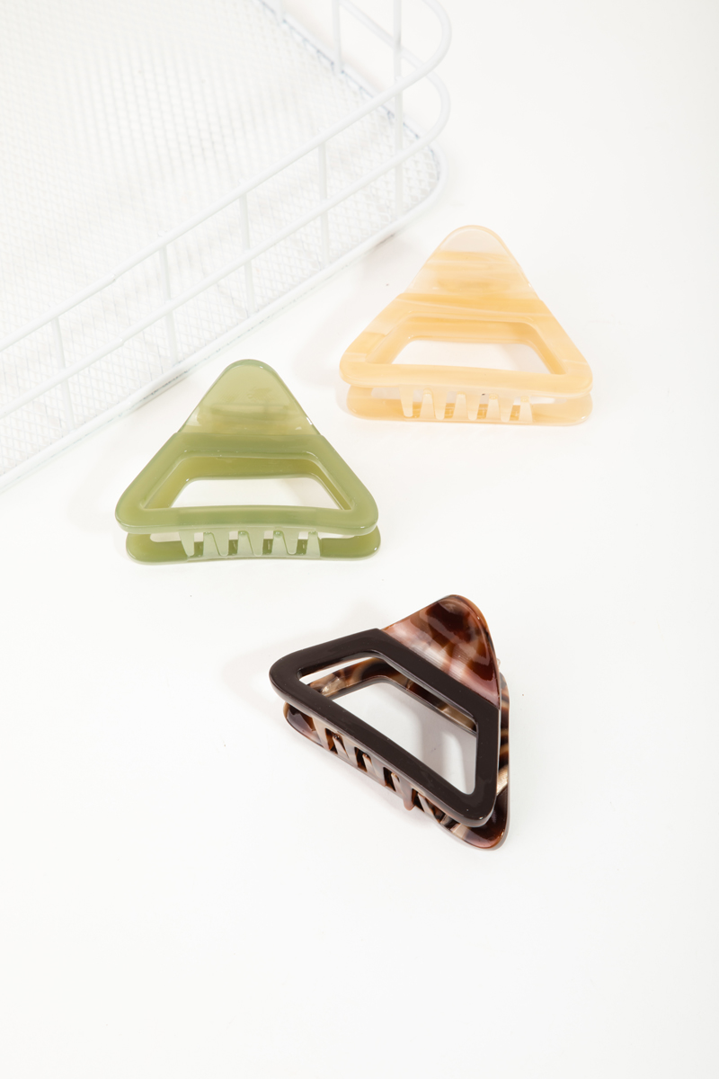 Triangle Cutout Jaw Hair Clip Set - Hair Accessories