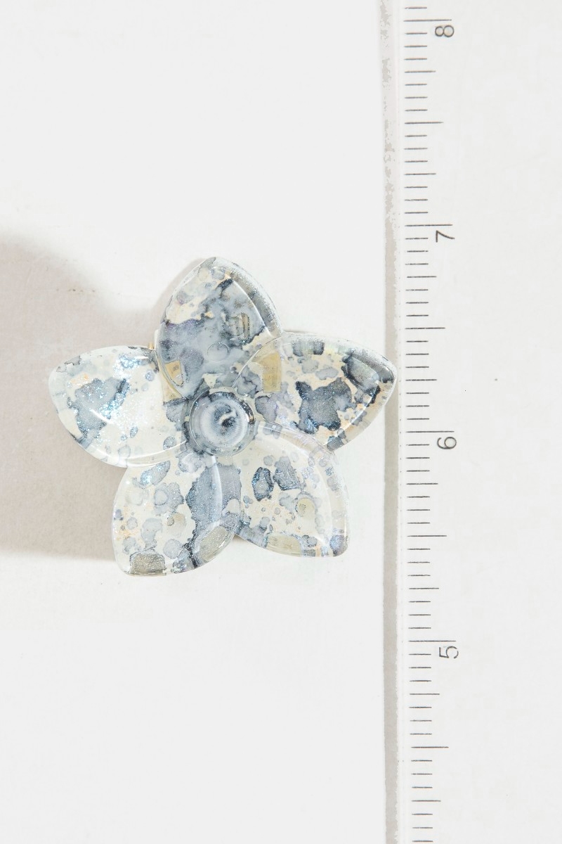 12Pc Mixed Pointy Paint Splatter Flower Hair Claw Set - New Arrivals