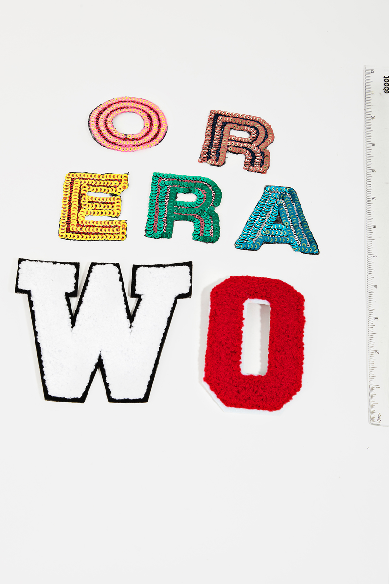 Twelve Piece Sequin Letter P Sequin Patch Set - Iron On Patches