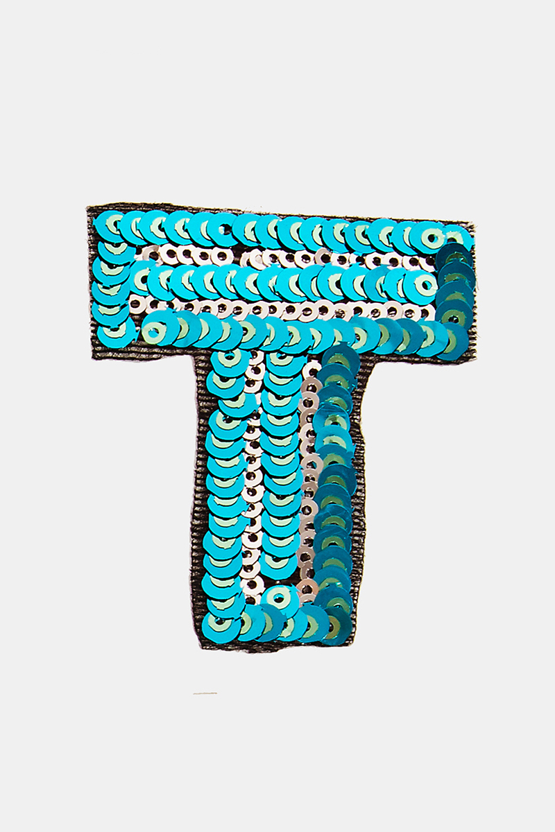 Twelve Piece Sequin Letter T Sequin Patch Set - Iron On Patches