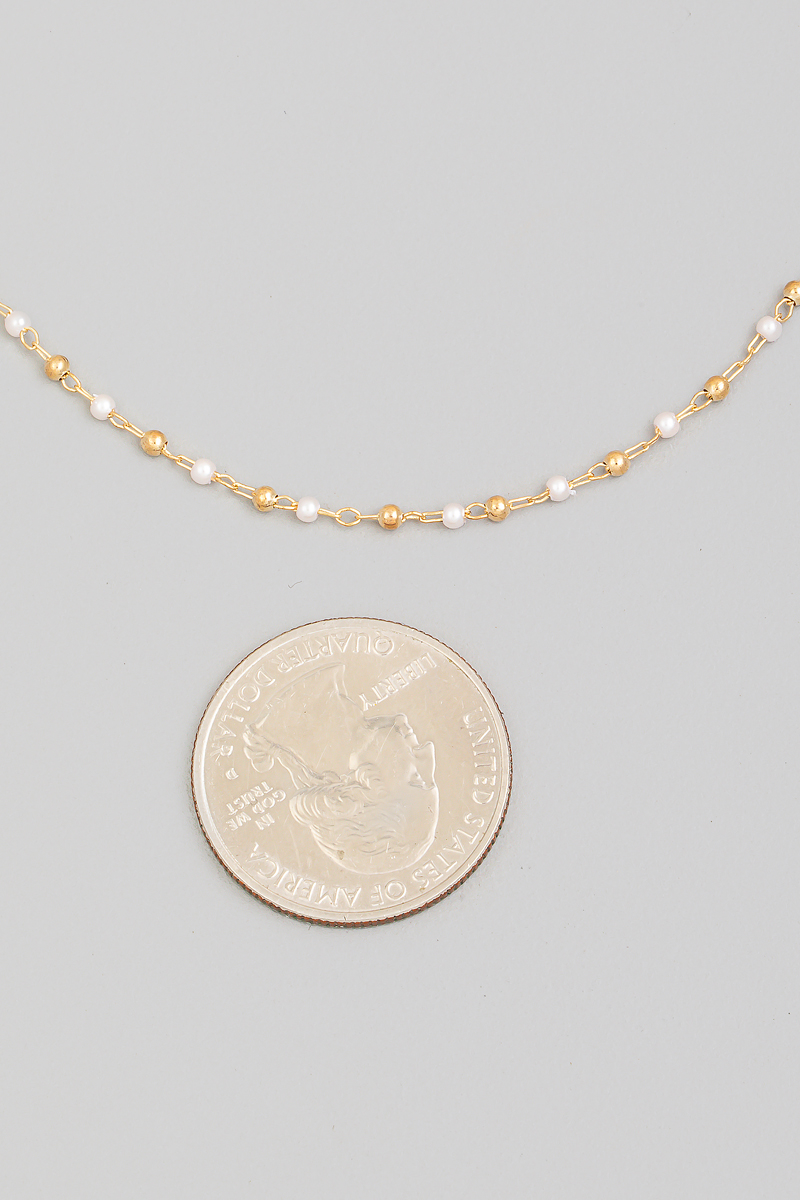 Dainty Seed Bead Chain Necklace - Necklaces
