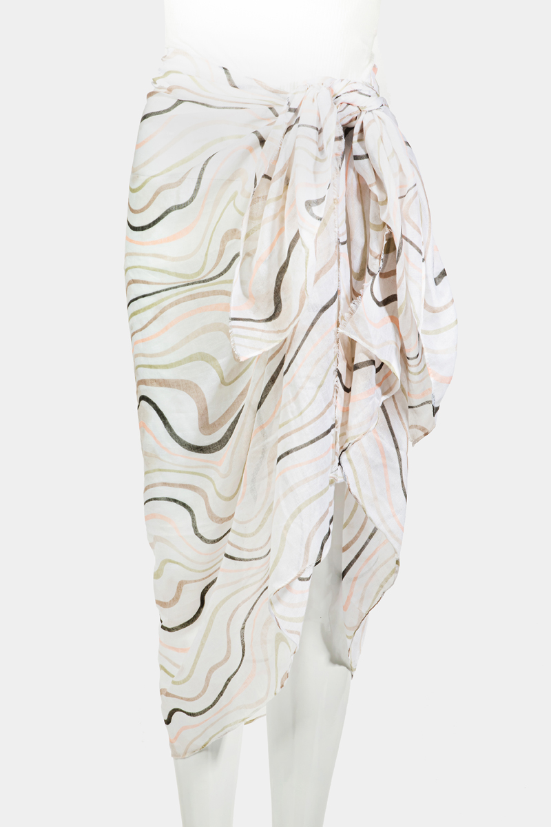 Wavy Vertical Striped Sarong - Sarongs