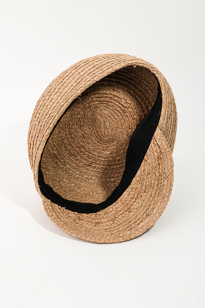 Natural Straw Braid Fashion Cap - Fame Accessories
