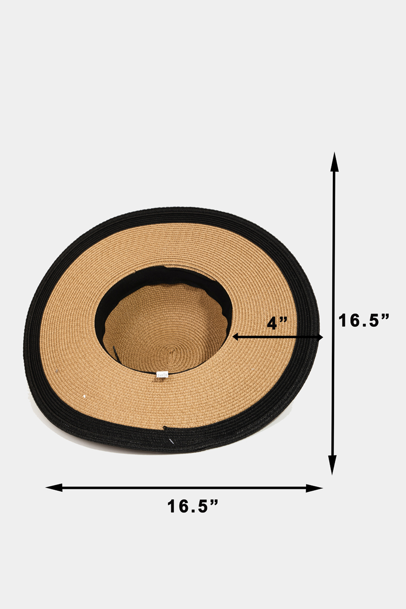 Braided Chain Band Strap Beach Sun Hat - Fame Accessories