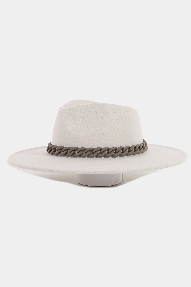 Chain Link Band Fedora Hat - Hats