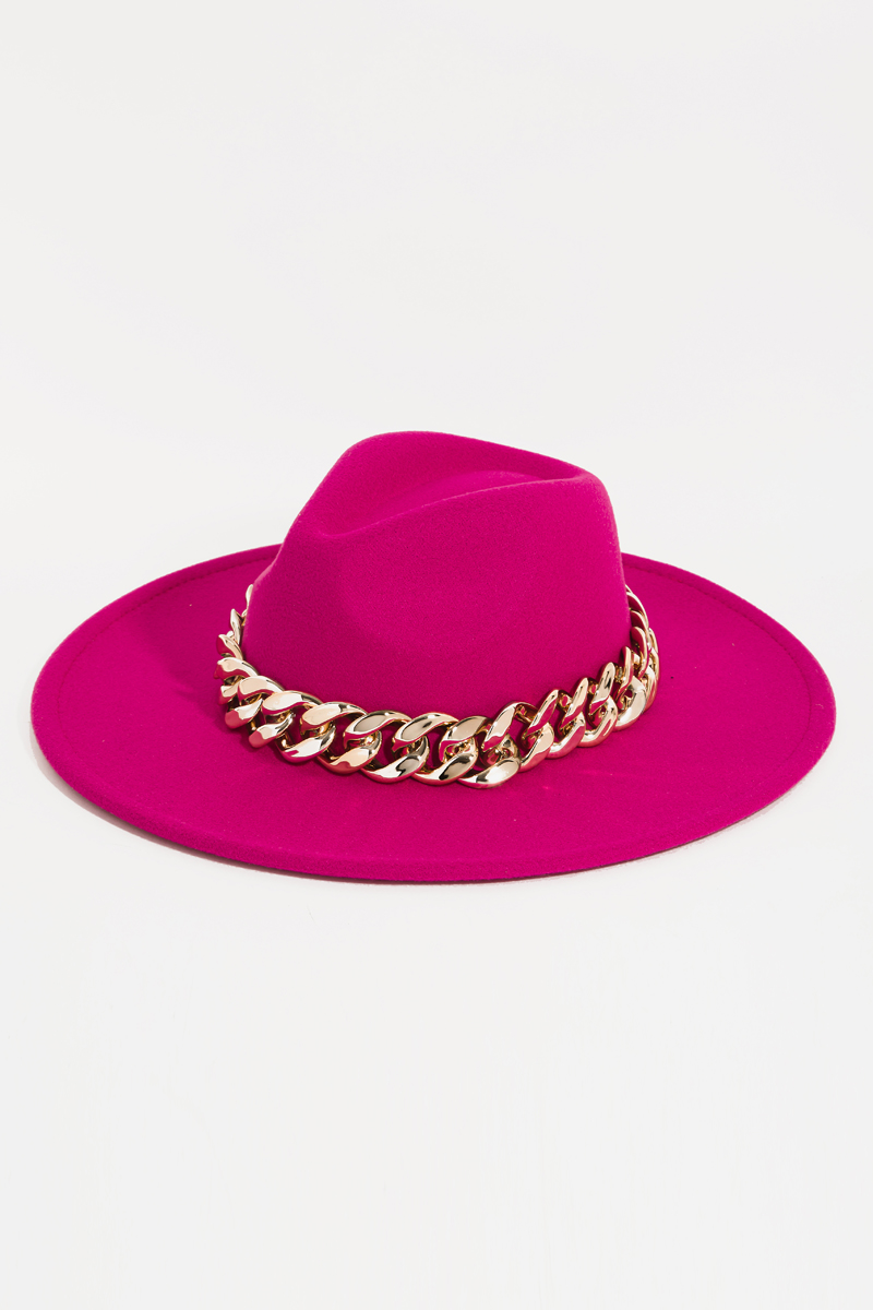 Bulky Chain Link Fedora Hat - Hats