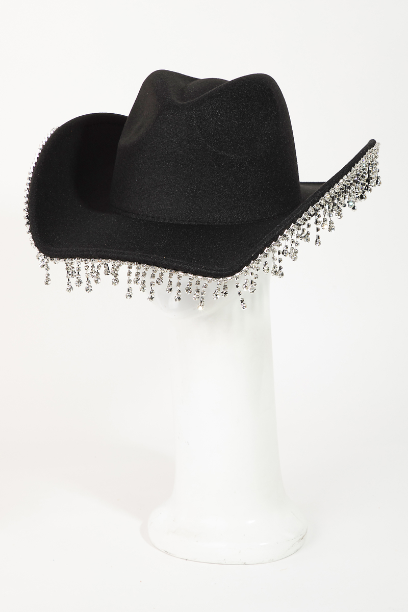 Rhinestone Trim Cowboy Hat - Hats