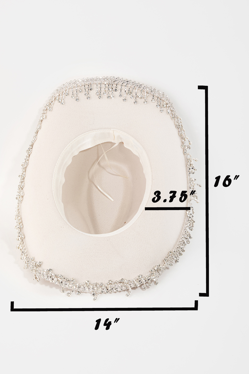 Rhinestone Trim Cowboy Hat - Hats