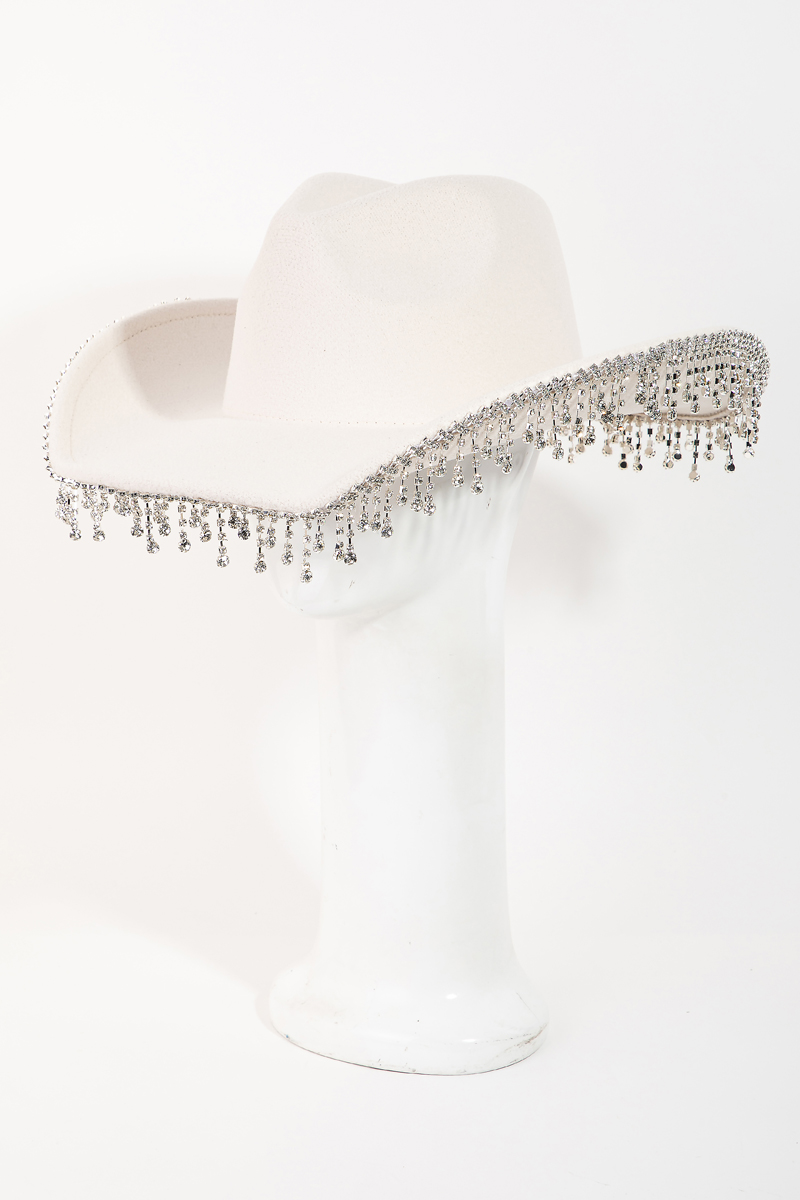 Rhinestone Trim Cowboy Hat - Hats