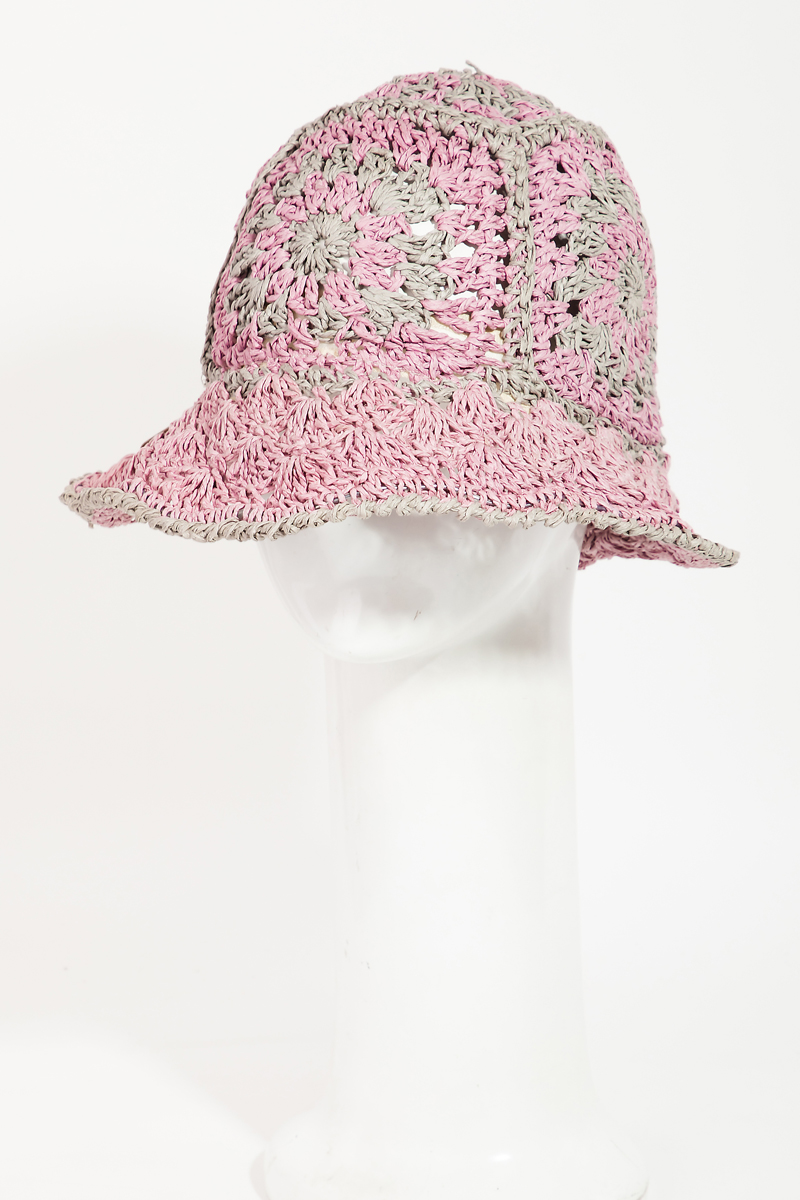 Intricate Straw Paper Weave Bucket Hat - Bucket Hats