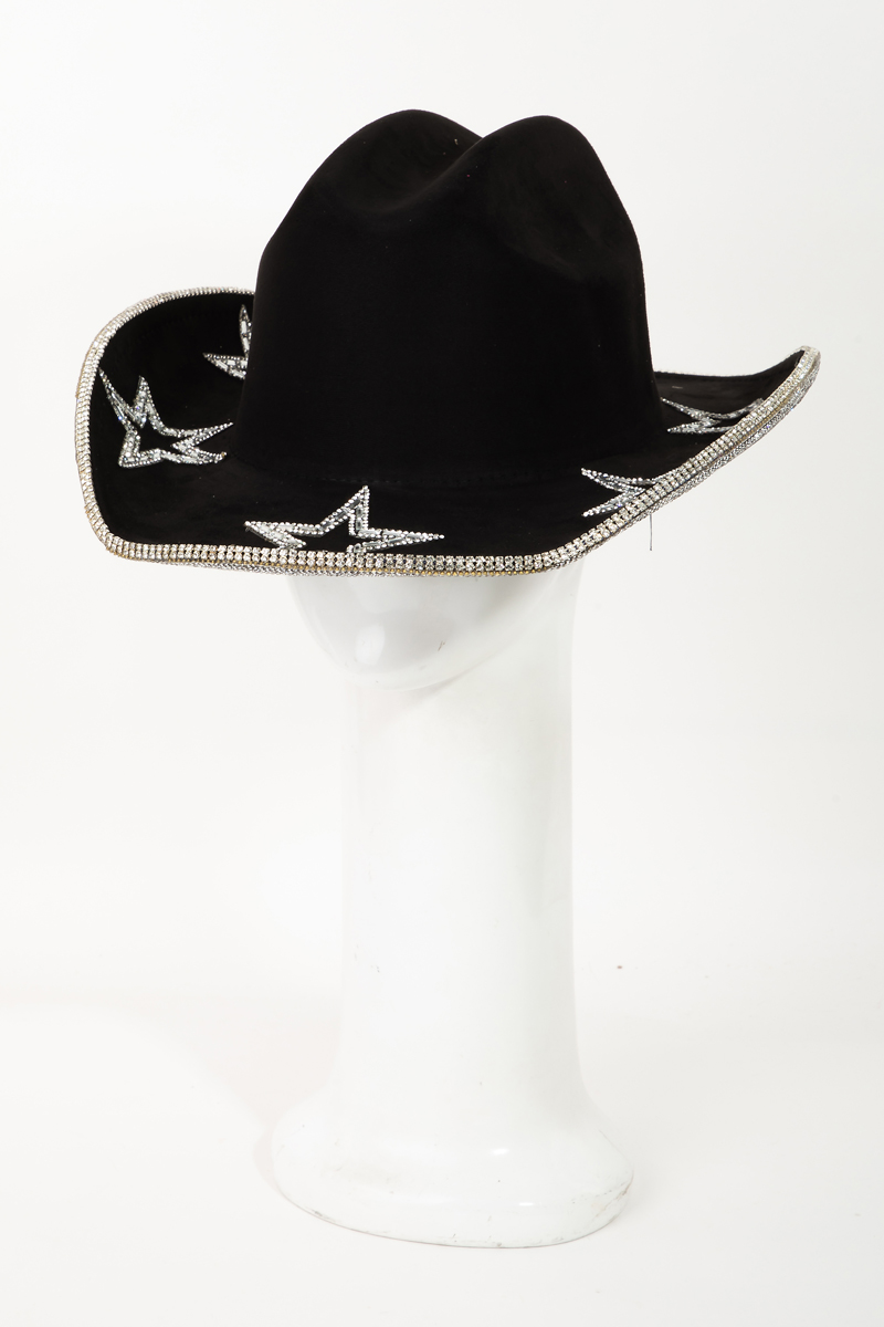 Rhinestone Trim Star Cowboy Hat - Hats