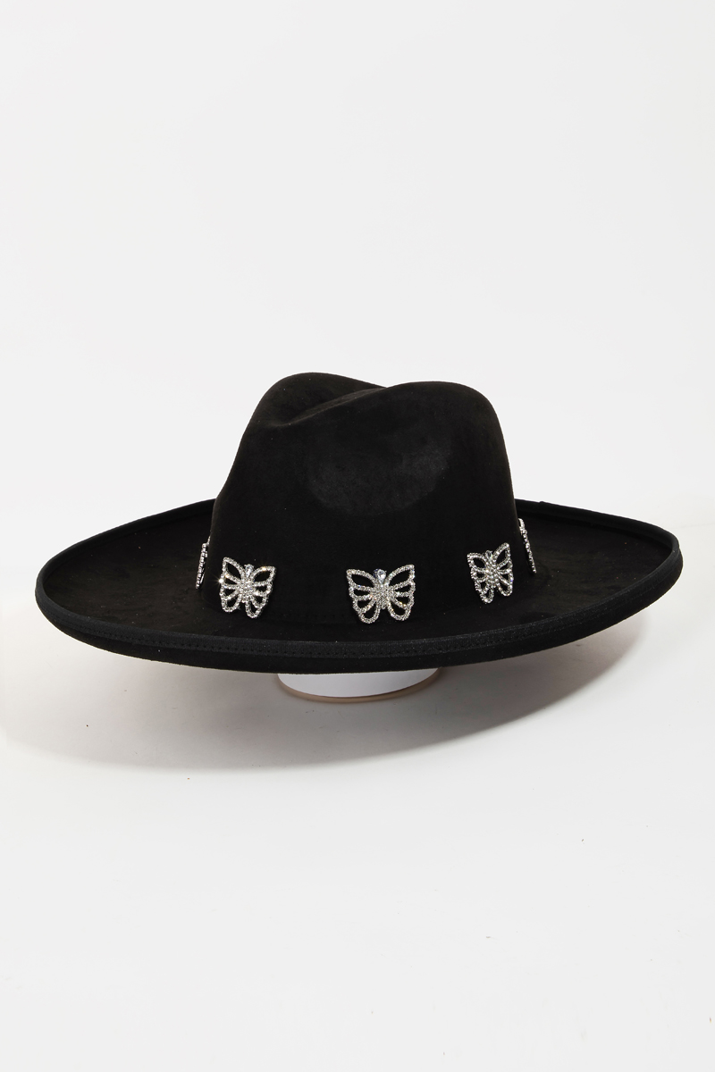 Pave Butterflies Cowboy Hat - Hats