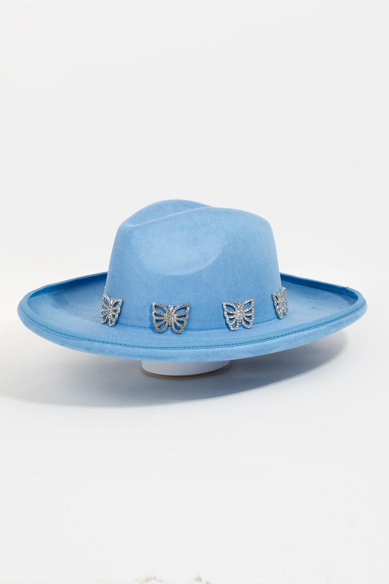 Pave Butterflies Cowboy Hat - Hats