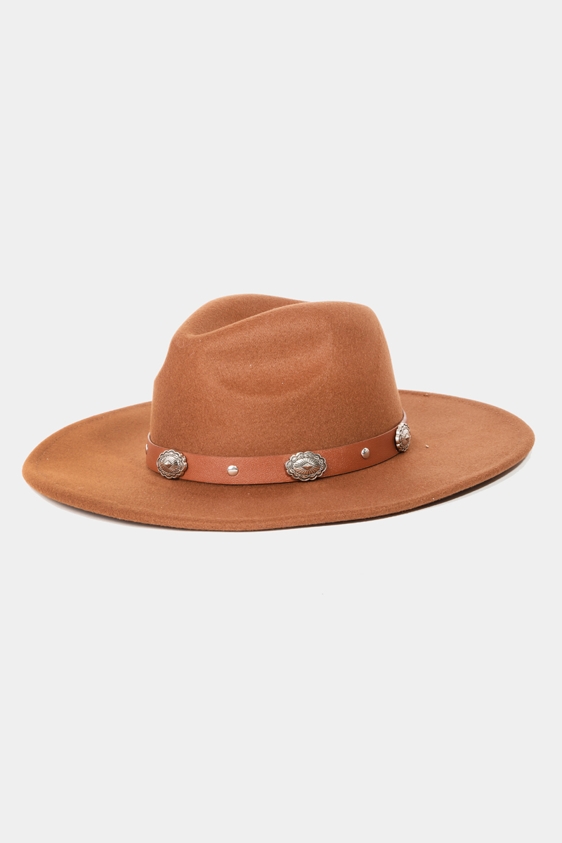 Concho Shell Band Fedora Hat - Hats