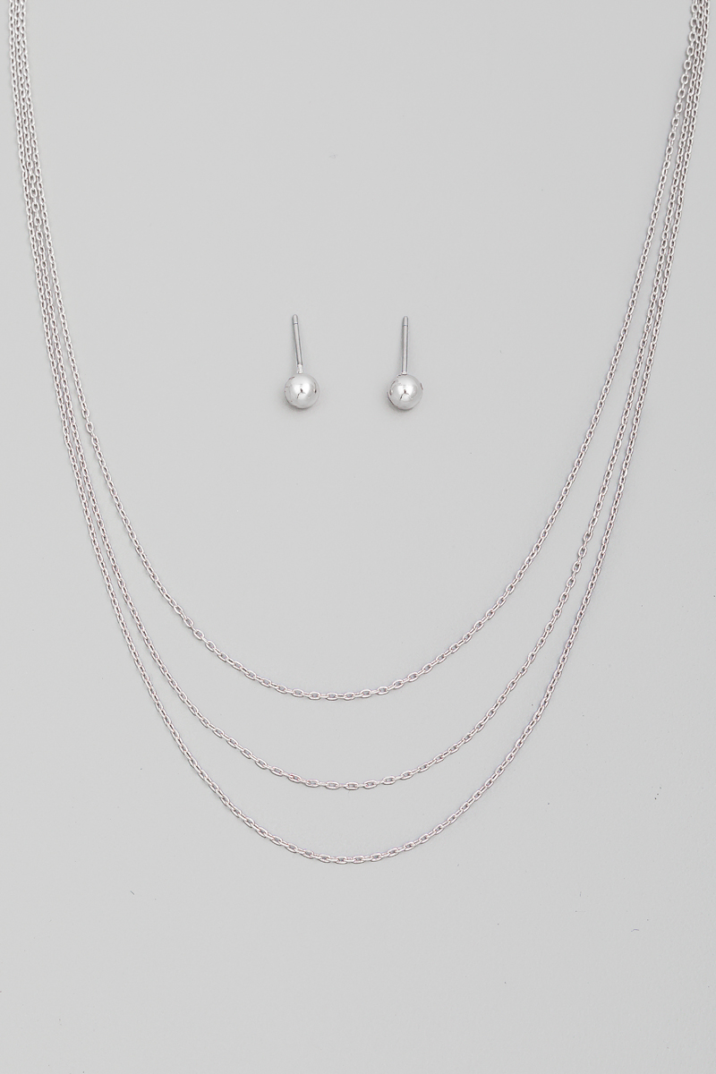 Dainty Layered Chain Necklace Set - Necklaces