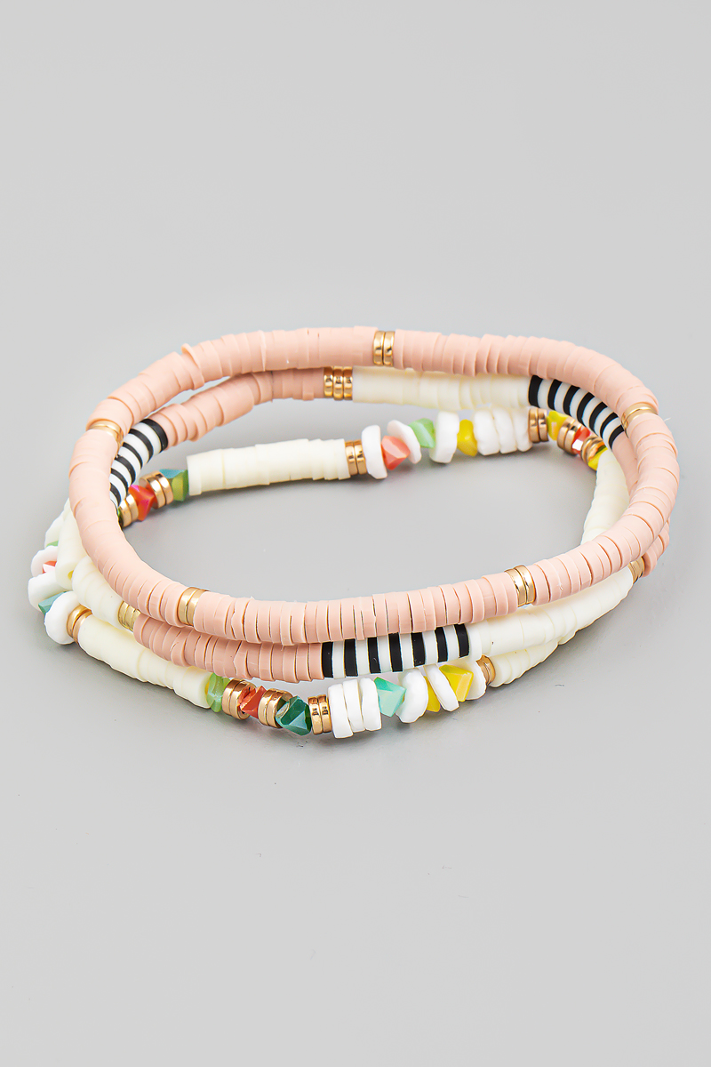 Disc Bead Stretch Bracelet Set - Bracelets