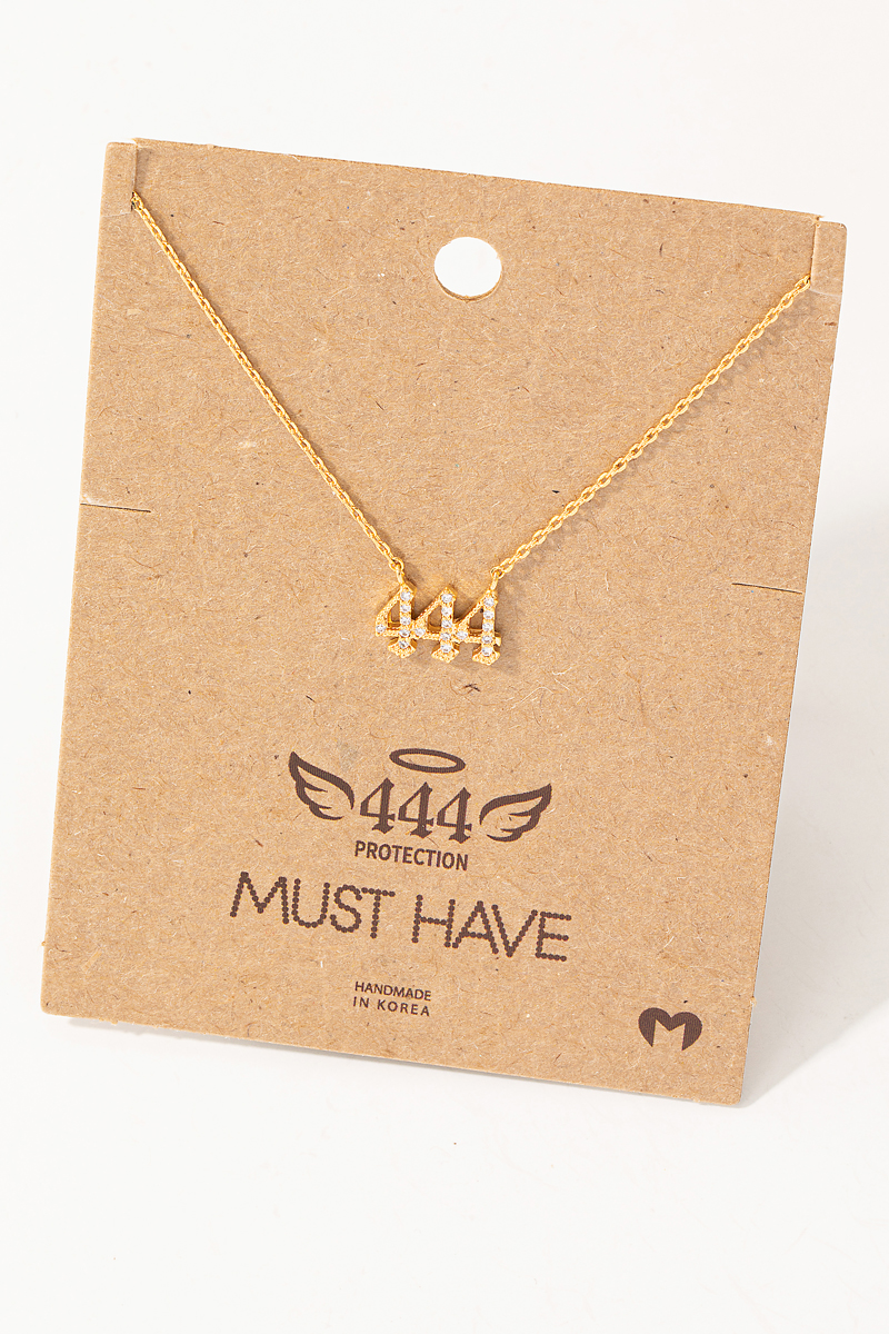 Pave 444 Angel Number Pendant Necklace - Must Have Collection