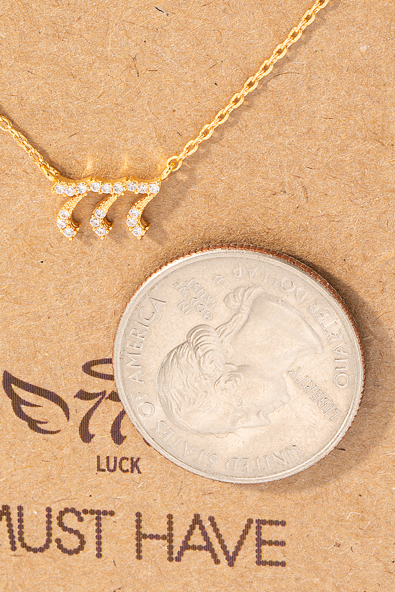 Pave 777 Angel Number Pendant Necklace - Must Have Collection
