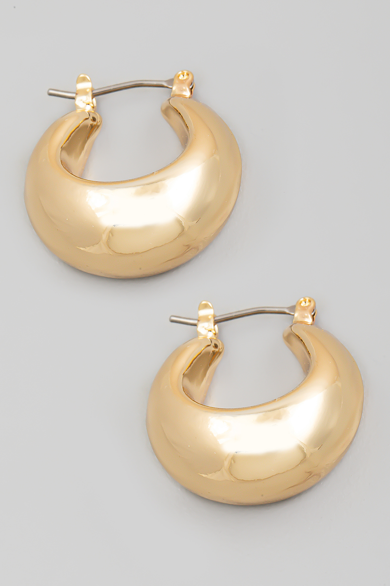 Dome Shape Latch Hoop Earrings